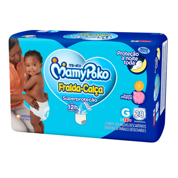 Fralda-Calça MamyPoko Superproteção Jumbo Tamanho G - 28 unidades ...